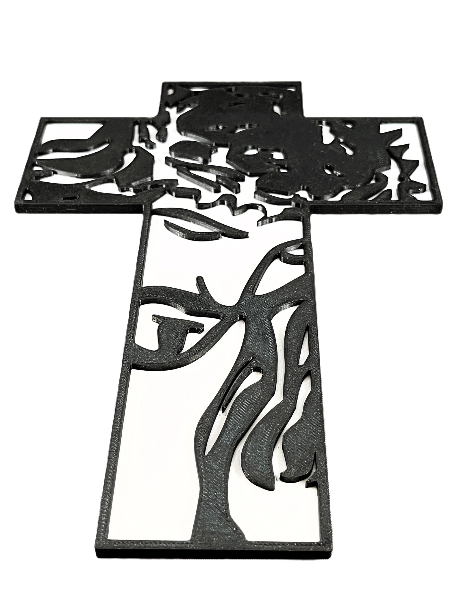 3D Printed Jesus Cross: Embossed Image, Religious Easter Decor - Etsy