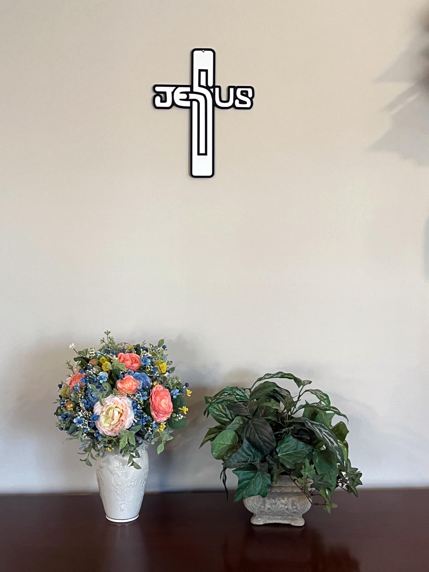 Embossed Jesus Cross: 3D Printed Christian Decor - Etsy