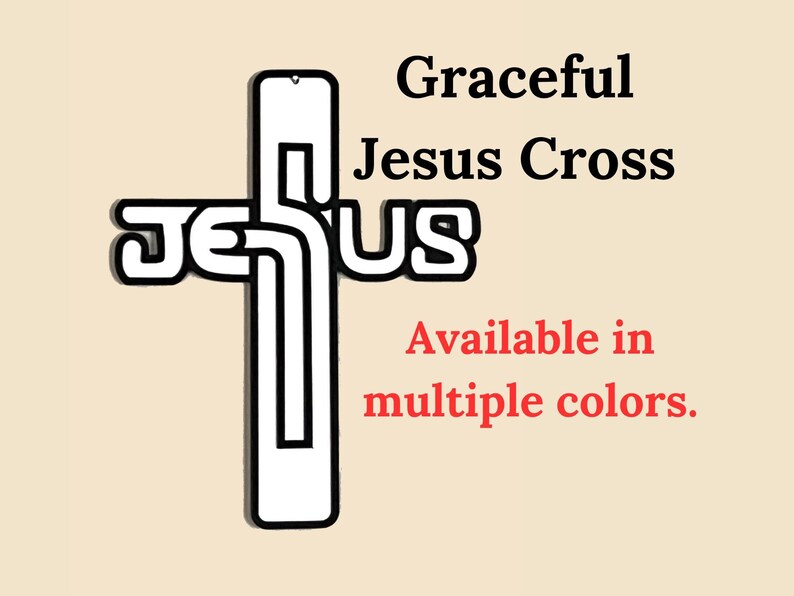 Embossed Jesus Cross: 3D Printed Christian Decor - Etsy