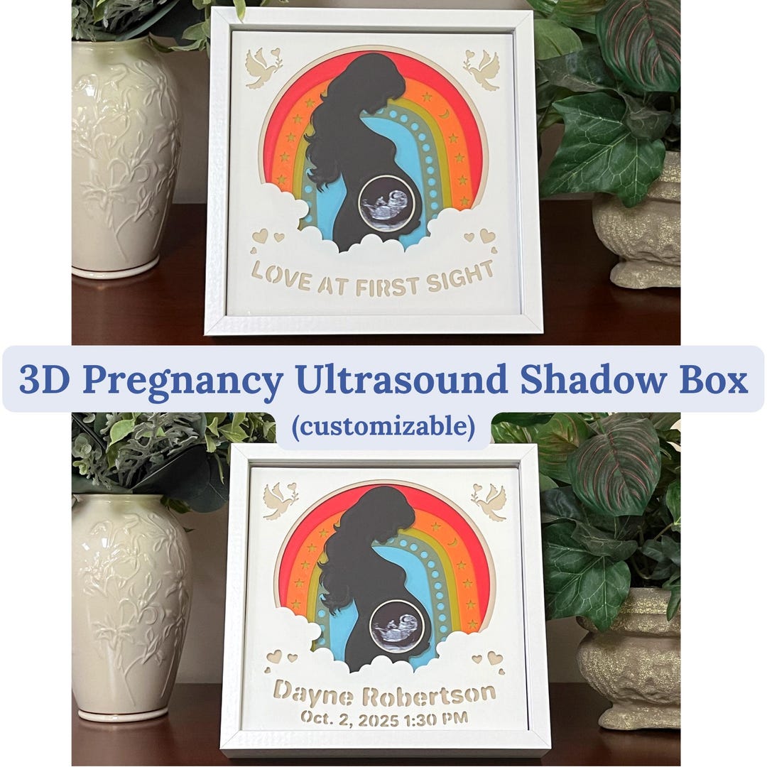3D Sonogram Photo Shadow Box: Pregnancy Announcement Gift - Etsy