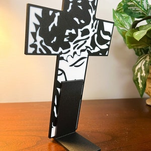 3D Printed Jesus Cross: Embossed Image, Religious Easter Decor - Etsy