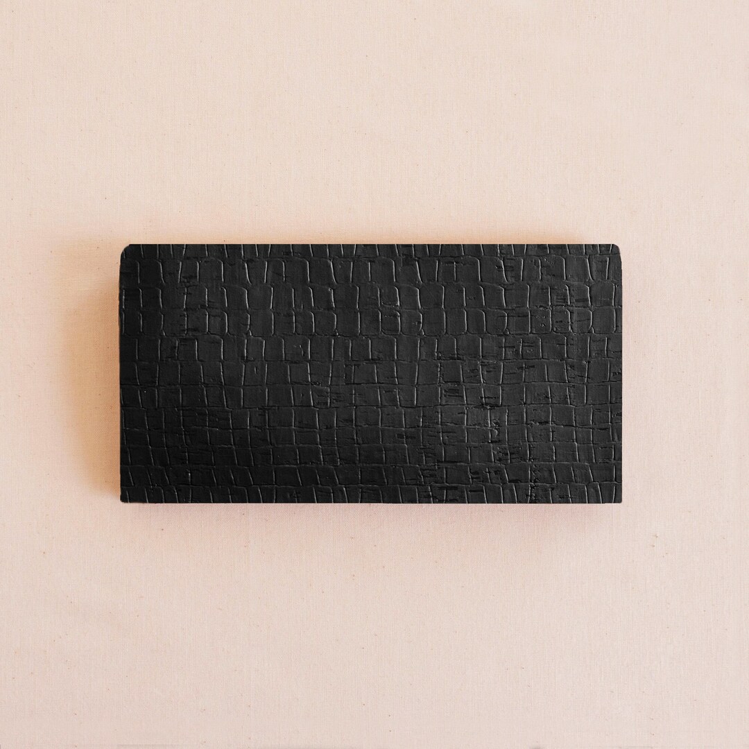 BLACK EMBOSSED Cork Checkbook Cover - Etsy