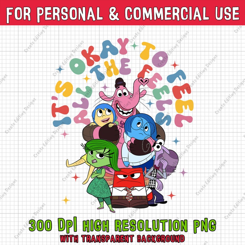 Inside Out It's Okay to Feel All the Feels Png, Emotions Mental Health ...