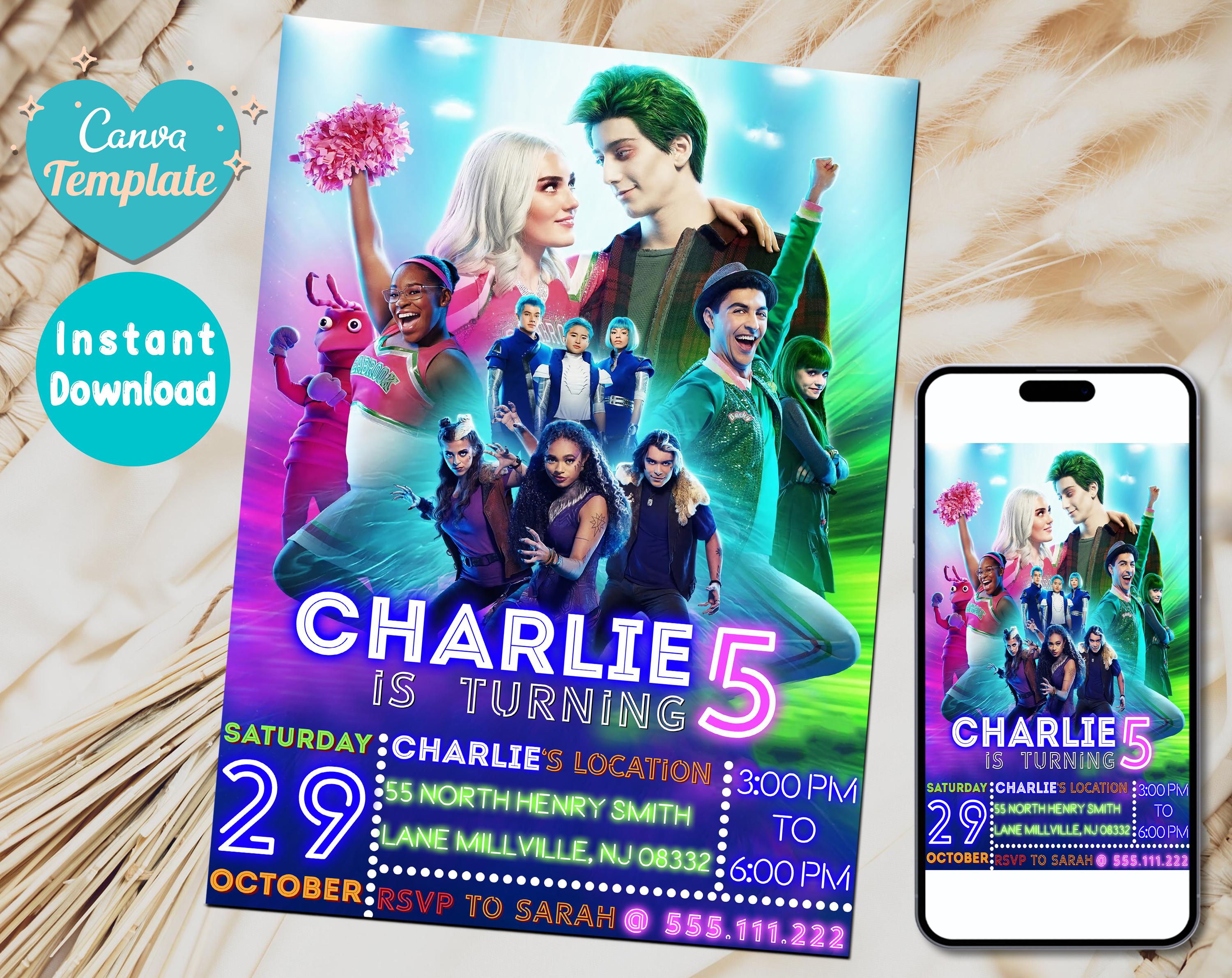 Zombies 3 Birthday Invitation | Zombies 3 Party Invitation | Digital ...