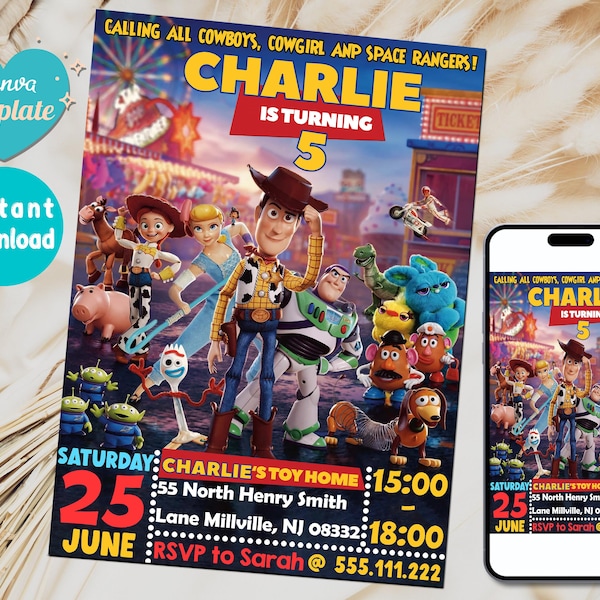 Toy Story Invitation - Etsy