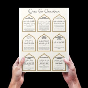 9 Must Have Ramadan Duas Sheet A4 Printable Digital File - Etsy