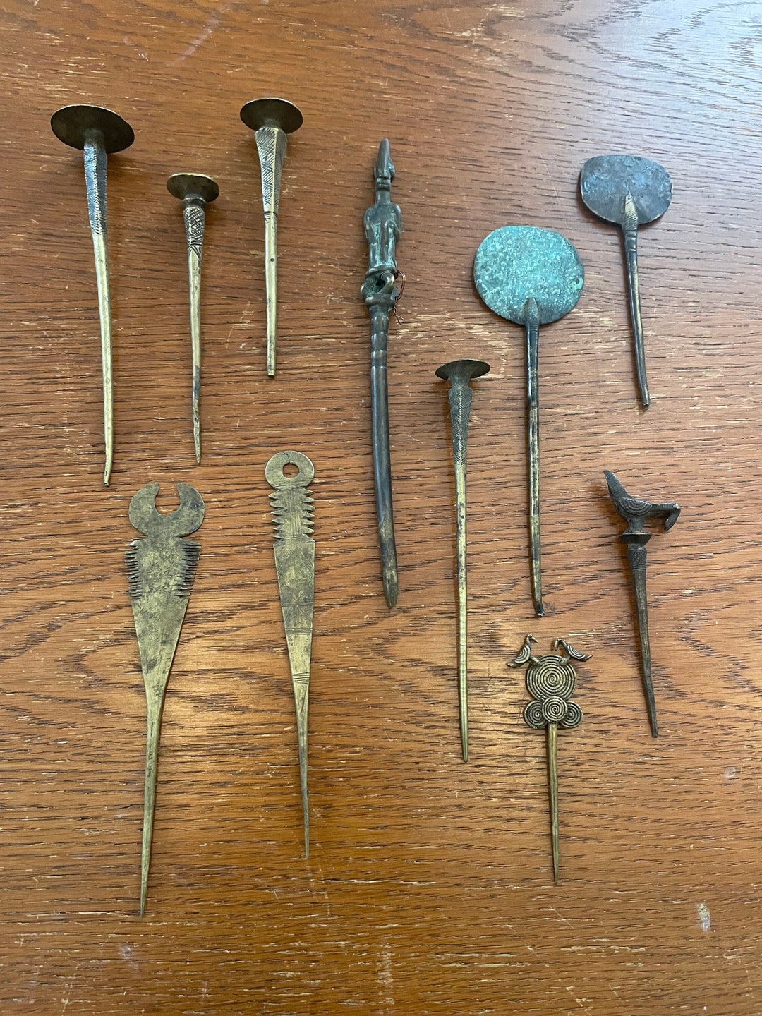 Vintage Bronze Hair Pins From West Africa, Some Ashanti - Etsy