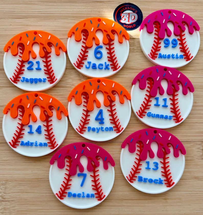 Custom Drip Keychain | Sports Tag | Personalize Name or Numbers ...