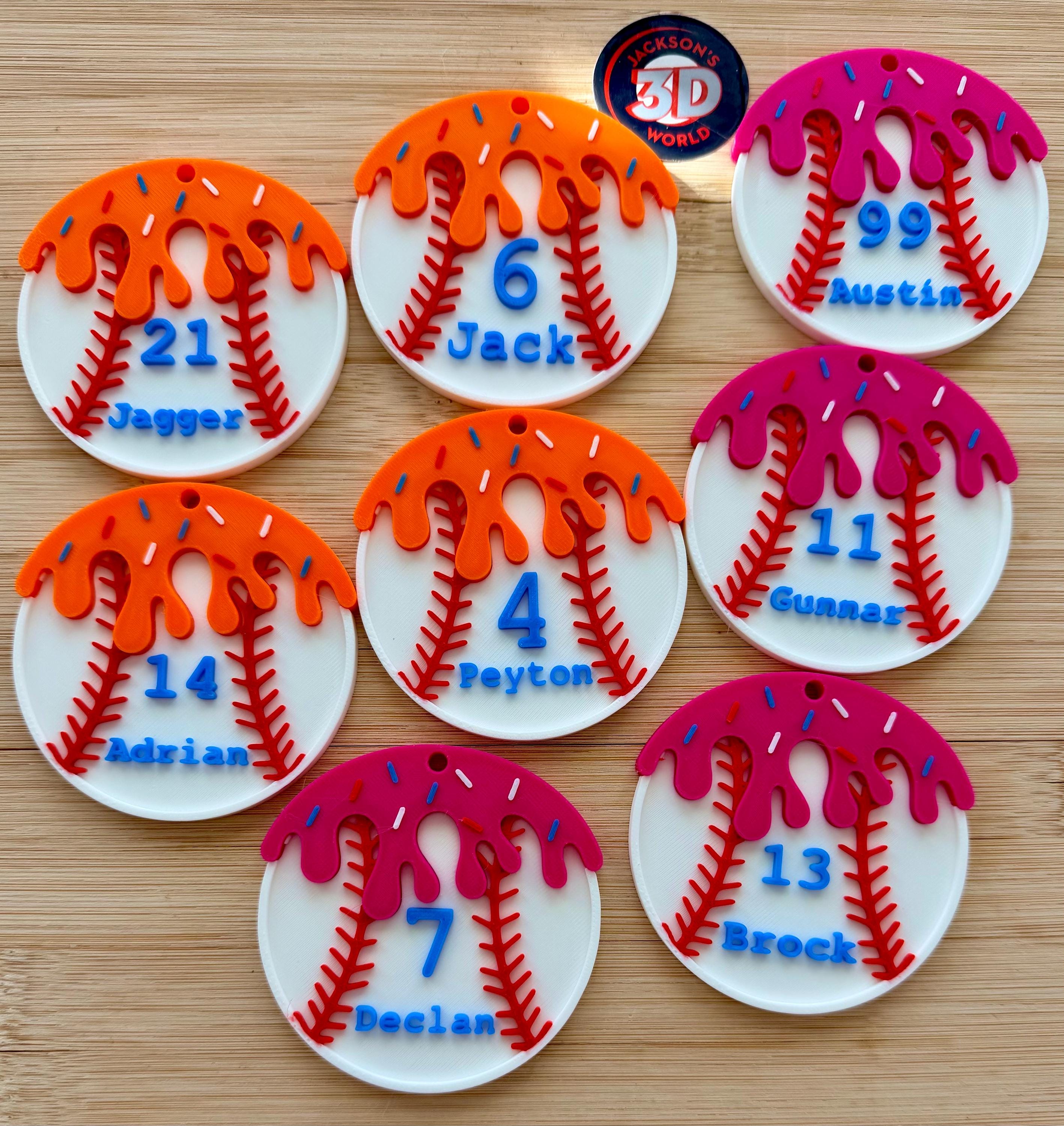 Custom Drip Keychain | Sports Tag | Personalize Name or Numbers ...