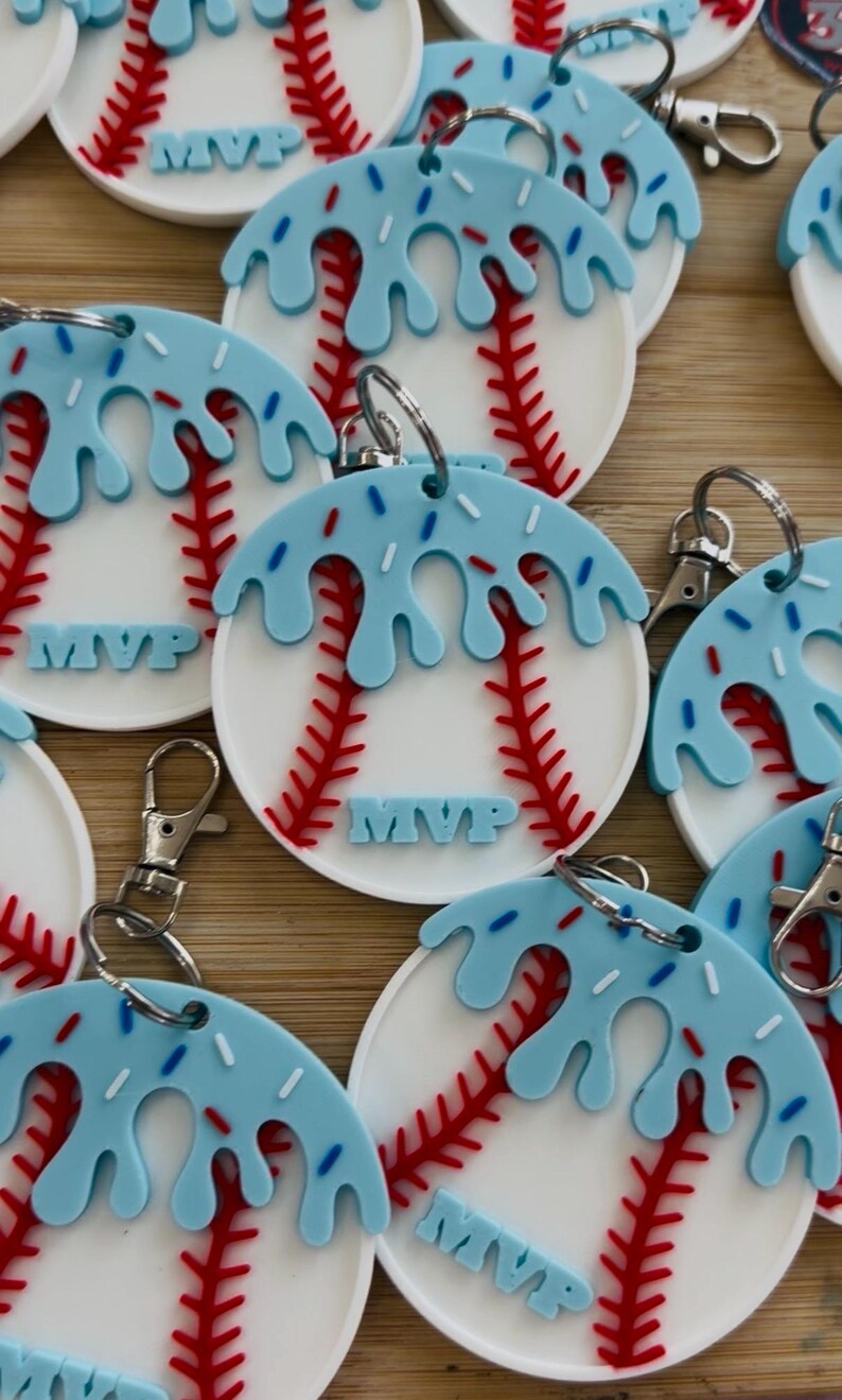Custom Drip Keychain | Sports Tag | Personalize Name or Numbers ...