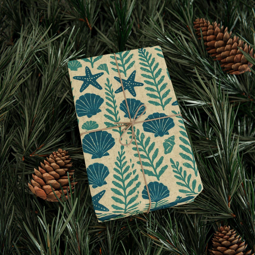 Coastal Marine Theme Wrapping Paper - Perfect for Gifts, Birthdays ...