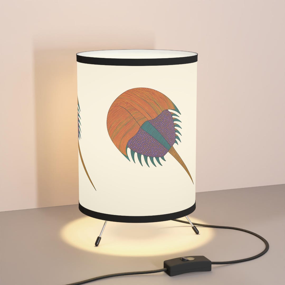 Horseshoe Crab Design Tripod Lamp - Coastal Decor, Beach House Light ...