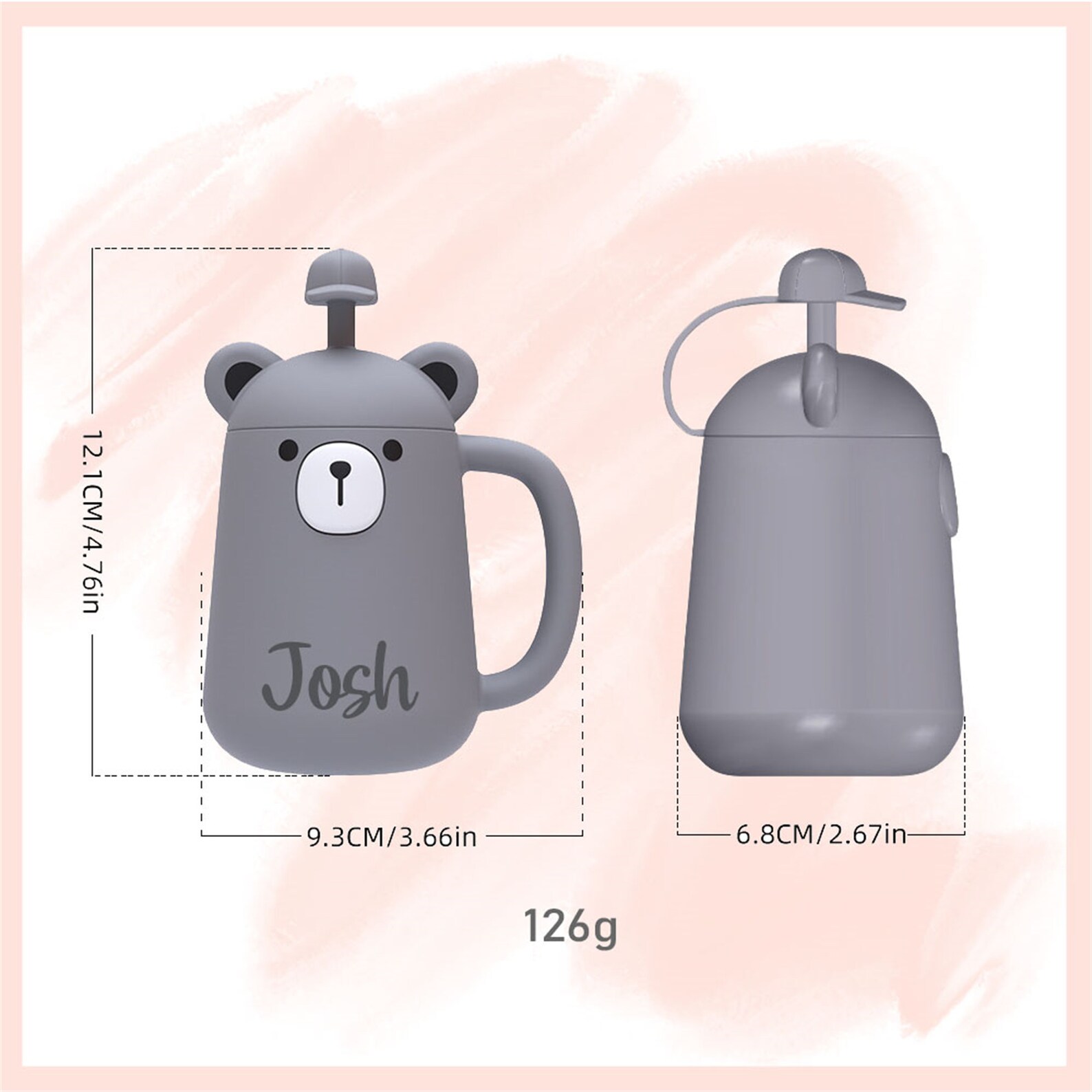 Custom Animal Name Silicone Sippy Cup With Straw,personalized Engraved ...