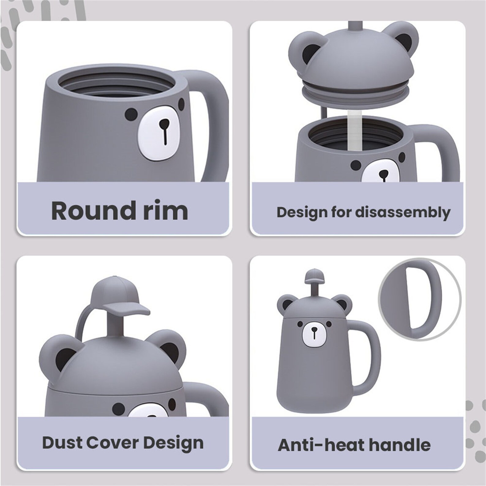 Custom Animal Name Silicone Sippy Cup With Straw,personalized Engraved ...