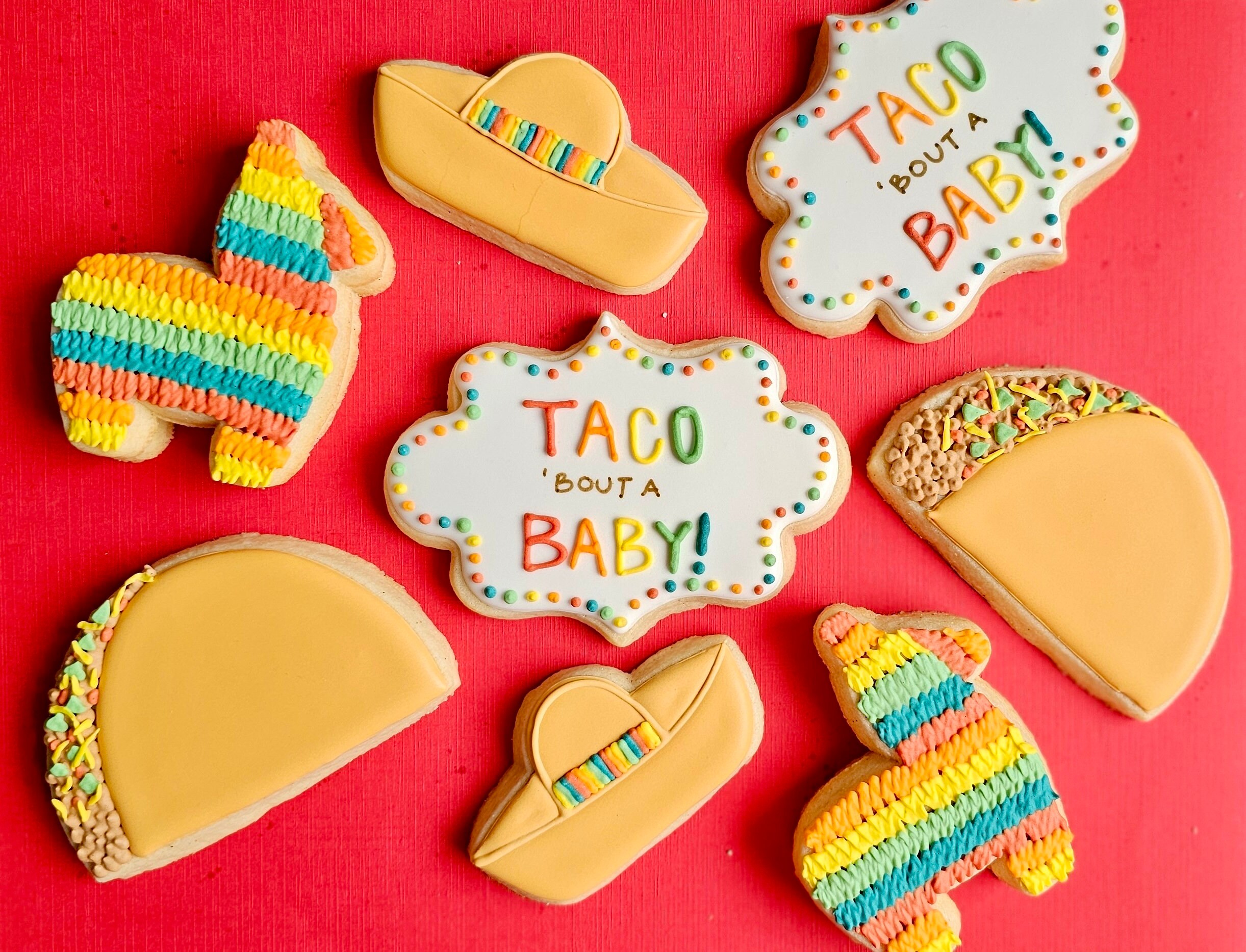 Taco bout A Baby, Baby Shower/sprinkle Custom Decorated Cookies, Taco ...
