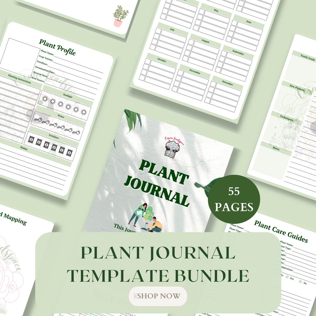 PLANT JOURNAL TEMPLATE Bundle | Editable Printable | Gardening Tracker ...