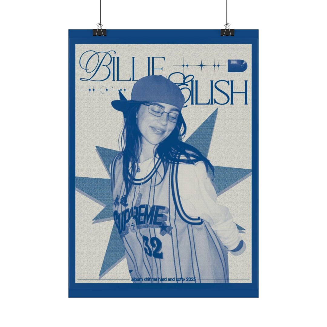Popstar Retro Blue Portrait Poster - Etsy