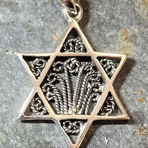 Large Filigree Sterling Silver Jewish Star Pendant Charm New Vintage ...