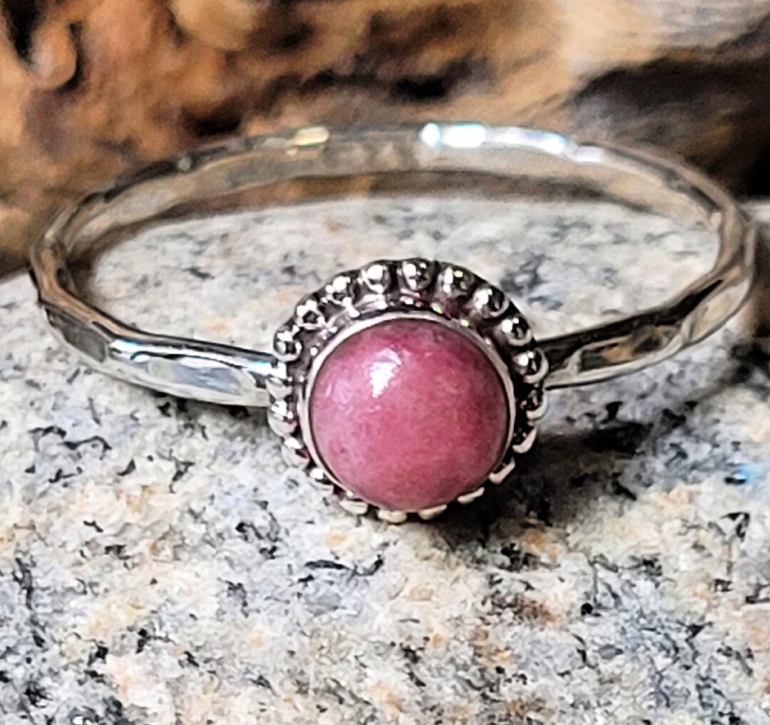 Rhodonite Sterling Silver Ring New Vintage Wholesale Anger Release - Etsy