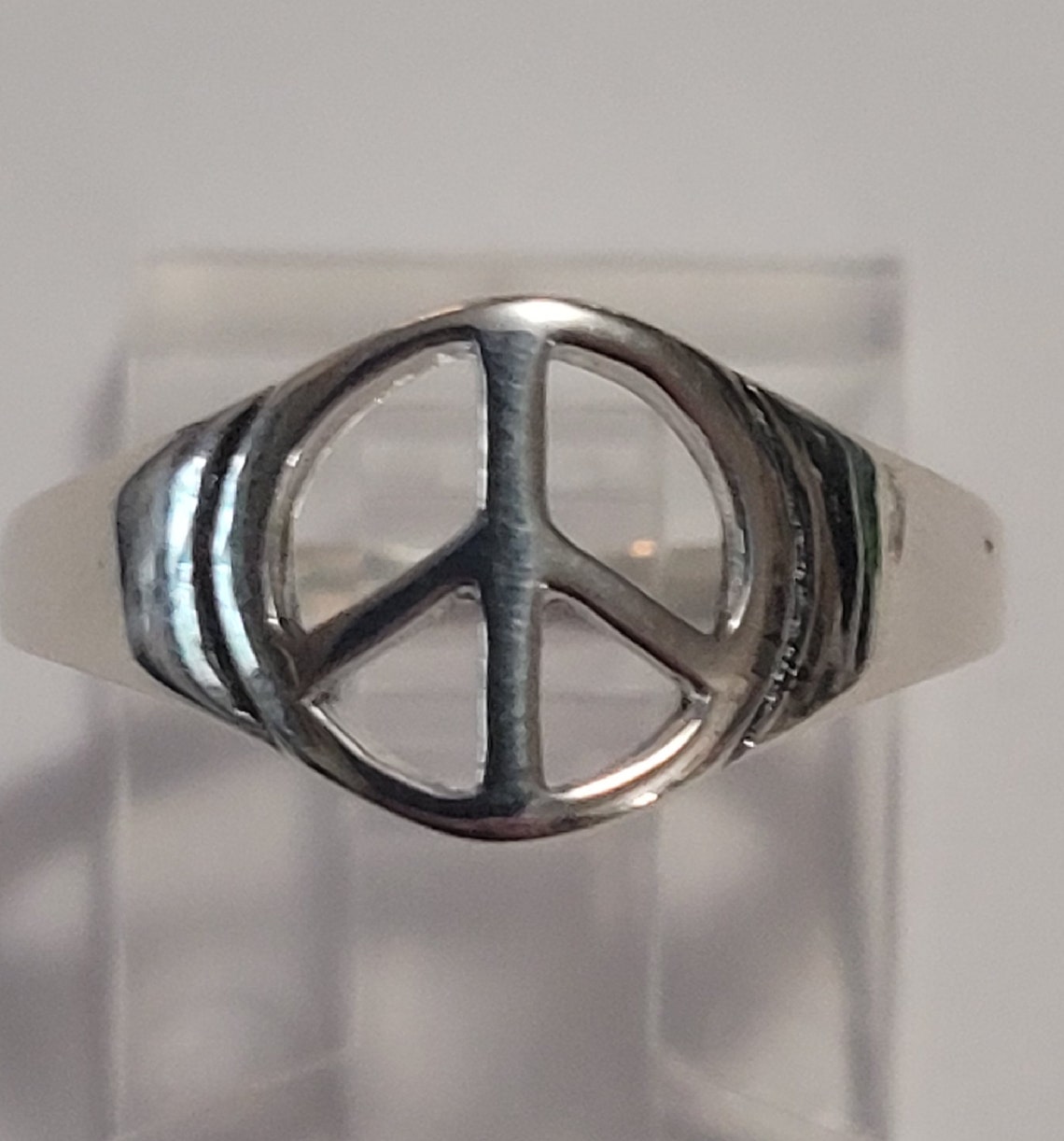 Sterling Silver Peace Sign Ring New Vintage Wholesale - Etsy