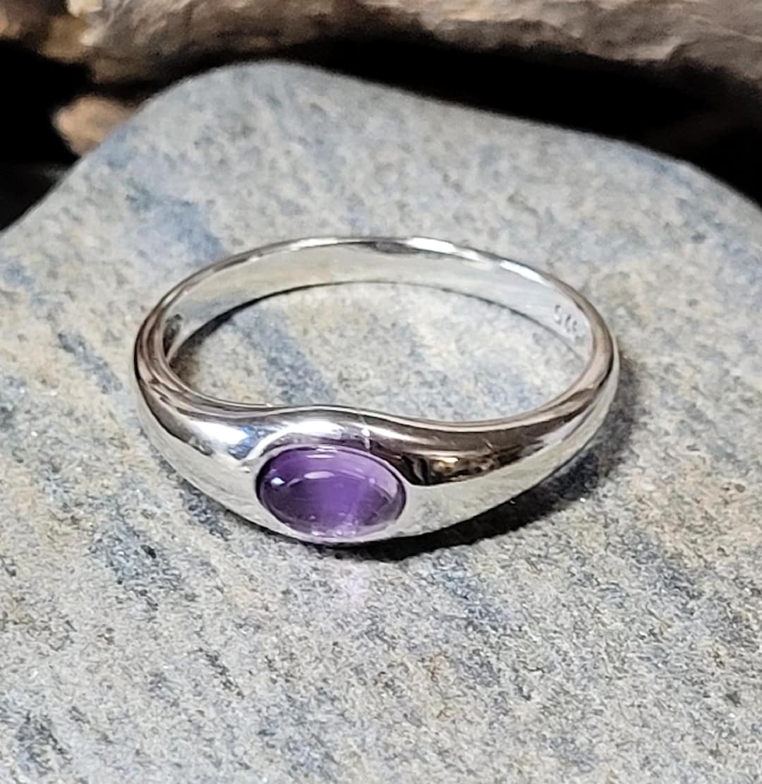 Amethyst Sterling Silver Ring Purple New Vintage Wholesale - Etsy