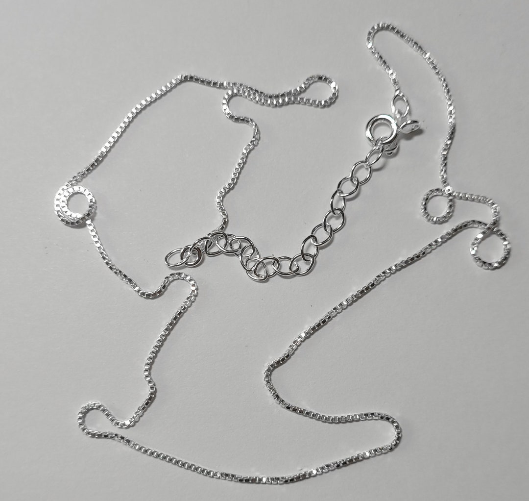Adjustable 16 to 18 Inch Box Sterling Silver Fine Box Chain 18 Inches ...