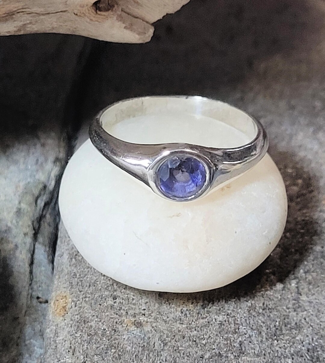 Faceted Genuine Iolite and Sterling Silver Ring New Vintage Wholesale ...