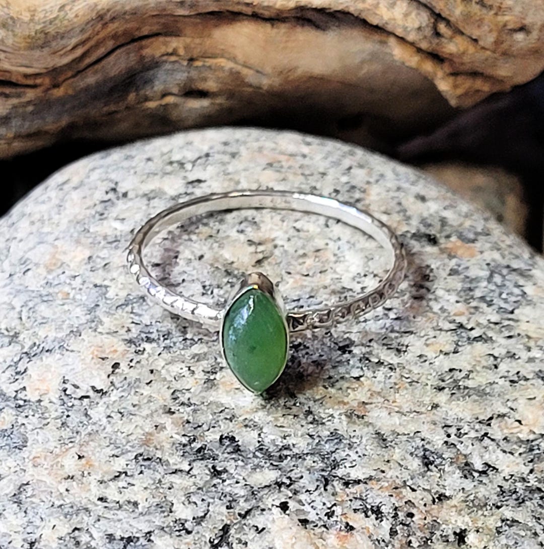 Delicate Genuine Jade Sterling Silver Ring New Vintage Wholesale ...