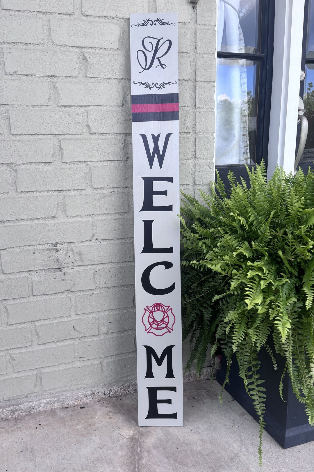 First Responder Leaner, Personalized Welcome Sign, Firefighter Front ...