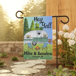 Personalized Camper Flag, Custom Camping Flag, RV Camper Gift, Family ...