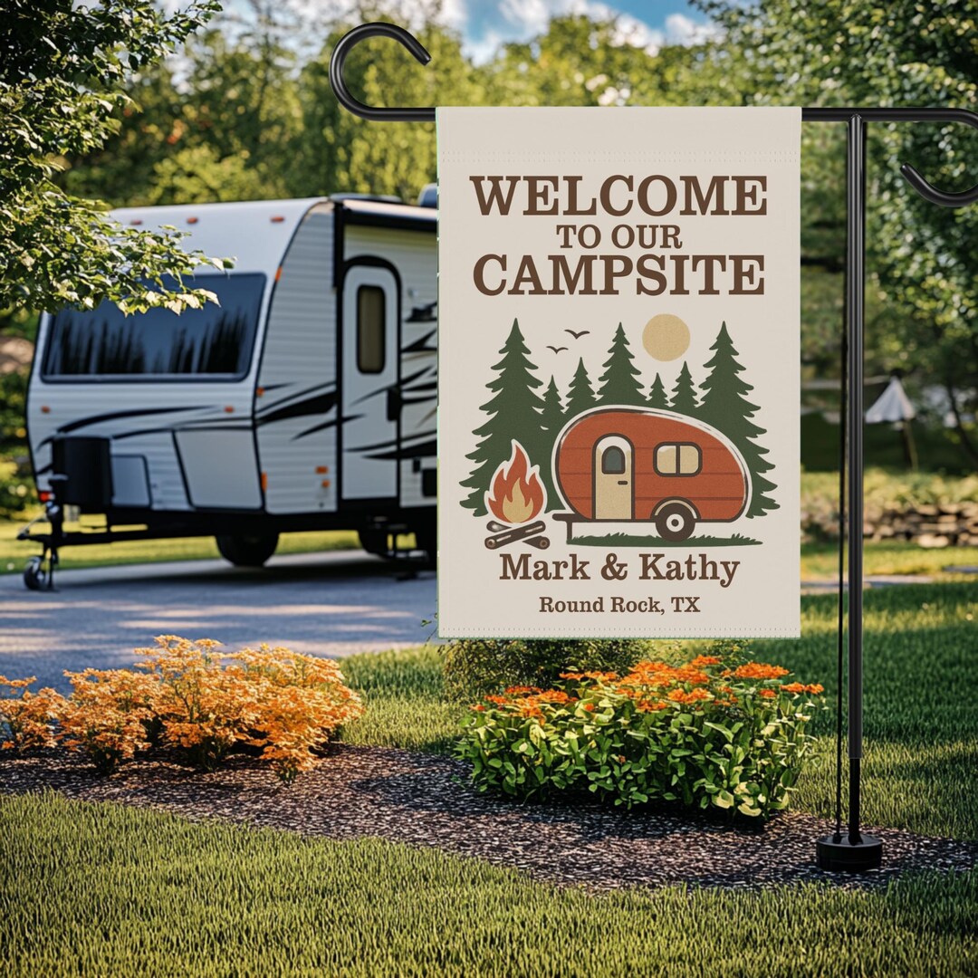 Personalized Camper Flag, Custom Camping Décor, Gift for RV Camper ...