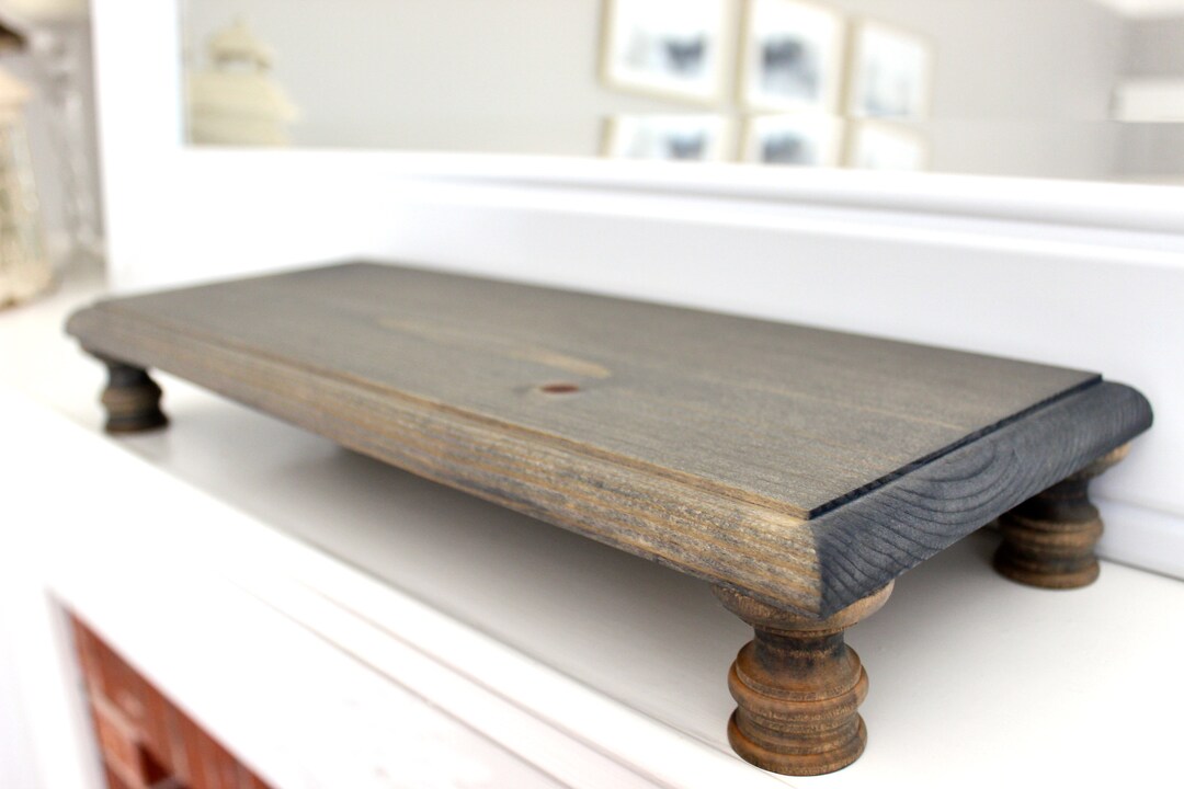 Aged Barrell Farmhouse Rustic Wood Riser Soap and Sink Caddy Candle ...