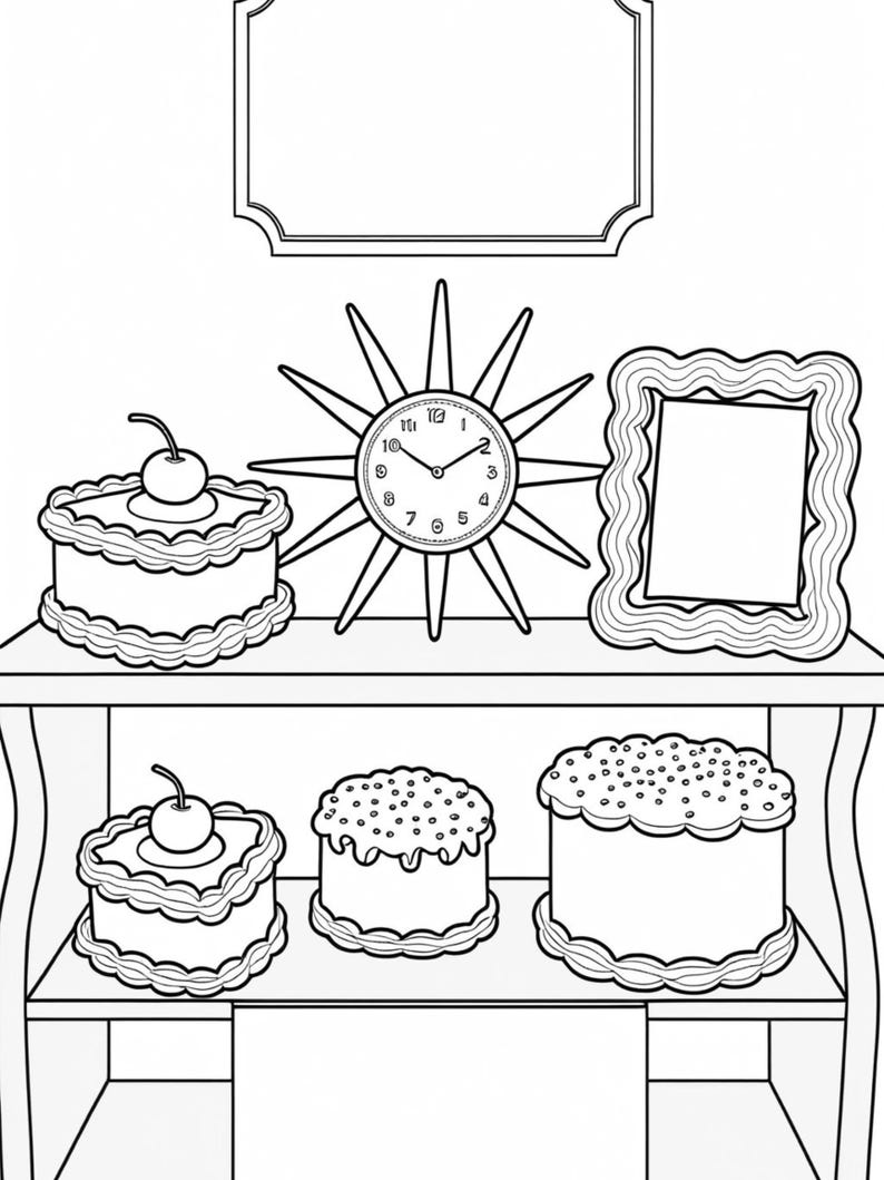 Sweet Dreams Coloring Pages, Printable Dessert Themed Coloring Book, 1 ...