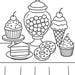 Sweets and Treats Coloring Pages, Printable Dessert Themed Coloring ...