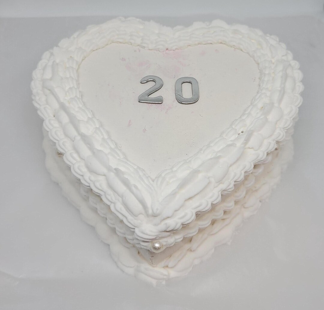 Heart Fake Cake, Heart Fake Decor Cake, Number Fake Cake, White Fake ...