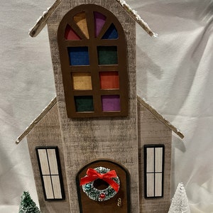Christmas Church Recycled Wood Handmade Church - Etsy