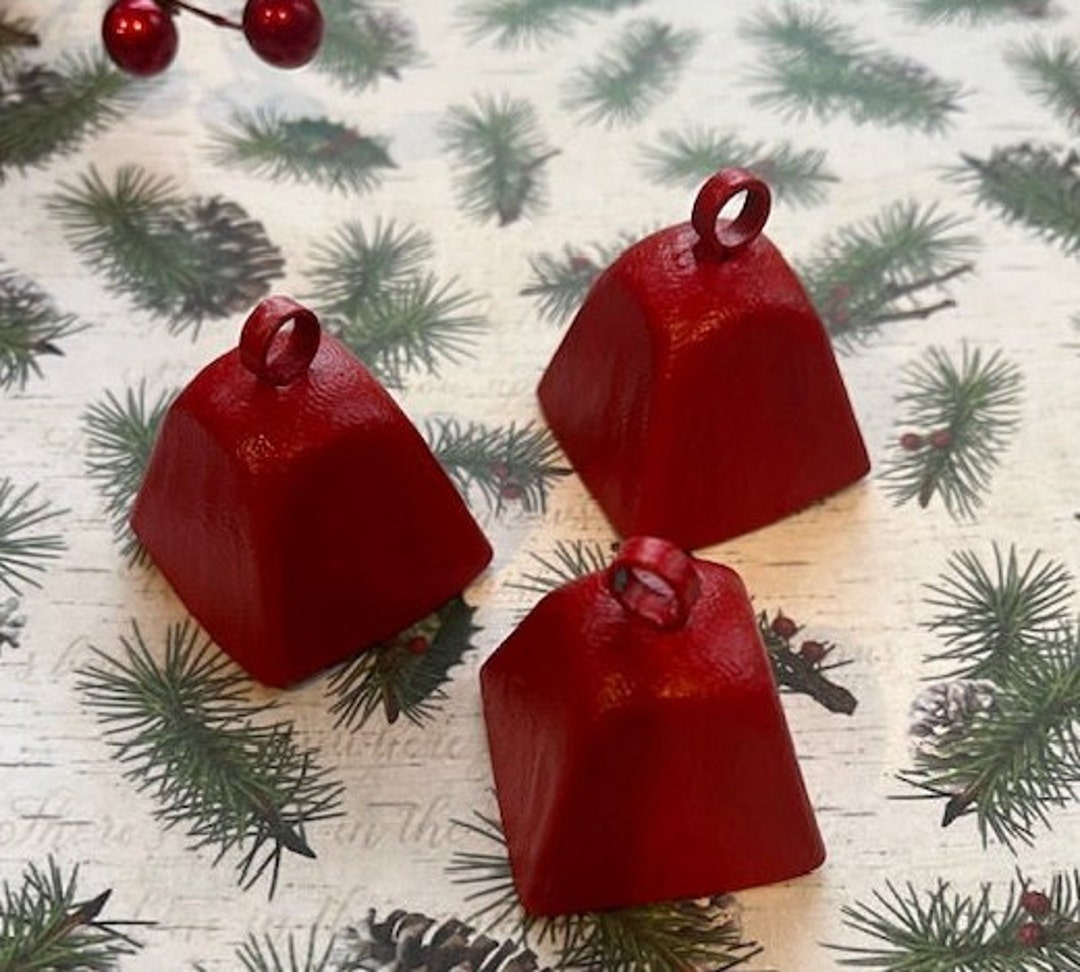 Red Bells Large Christmas Red Cow Bells 3 - Etsy