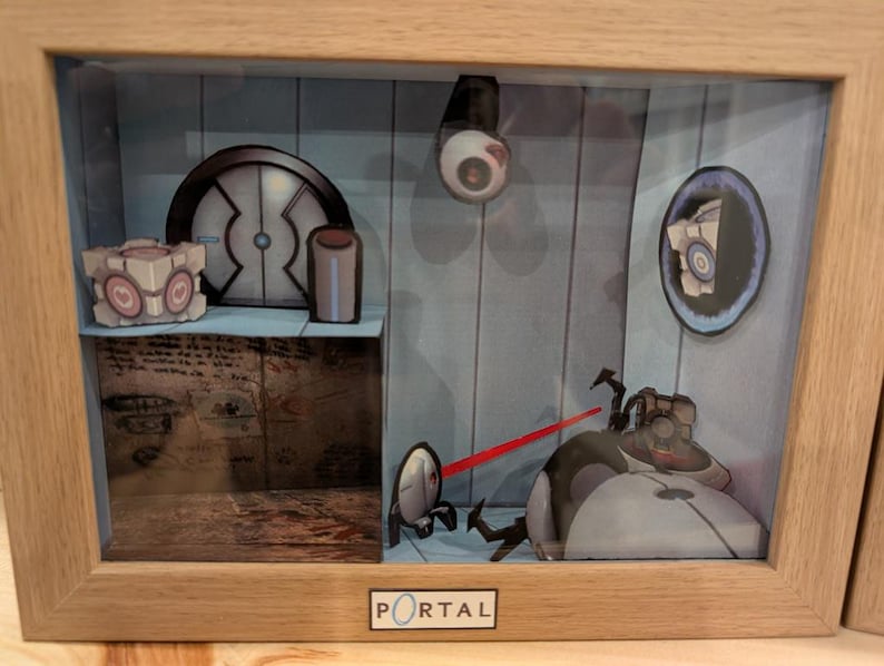 Portal 1 & 2 Shadow Boxes Bookends 3D Diorama - Etsy