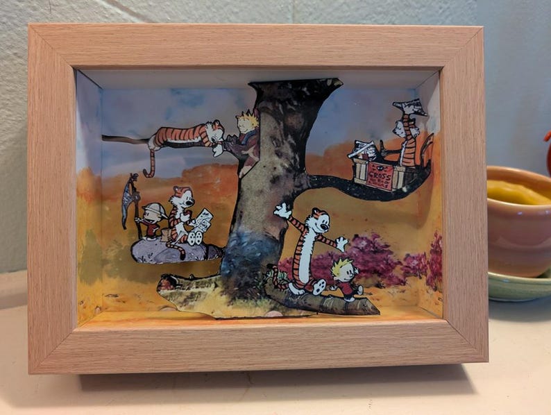 Calvin and Hobbes Shadow Box 3D Diorama - Etsy