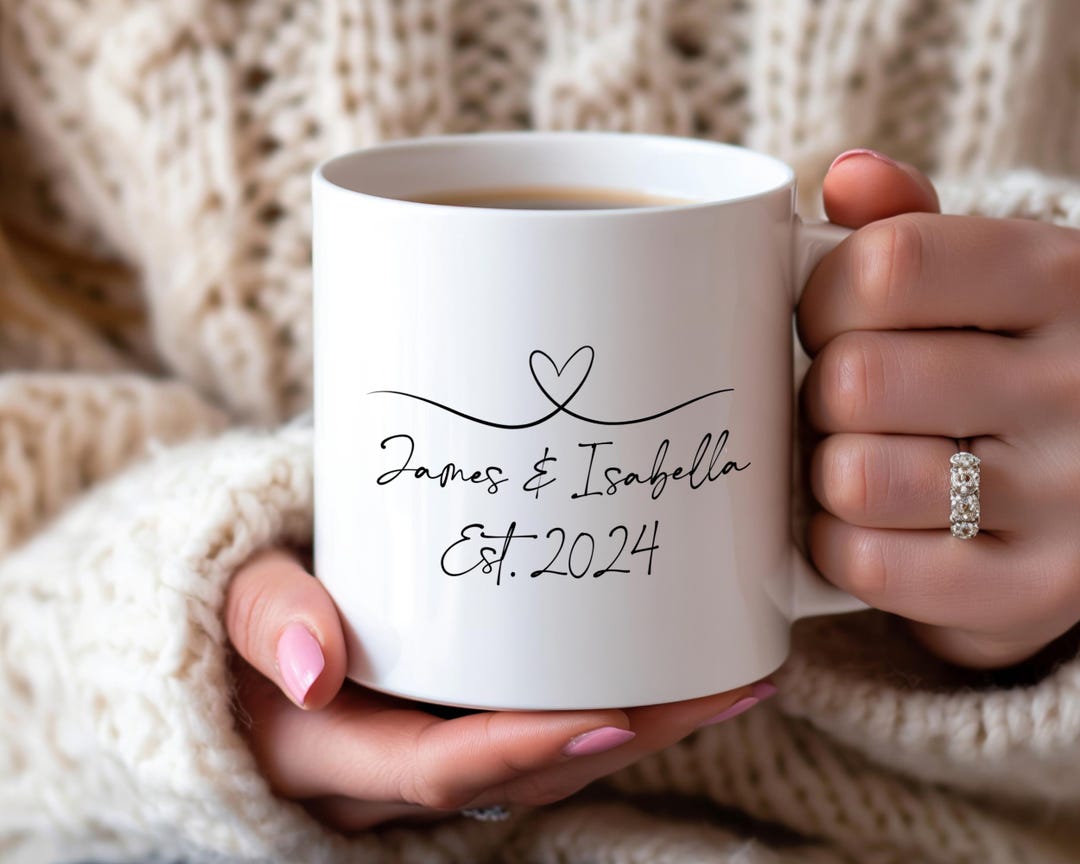 Custom Couple Mugs, Personalized Wedding Mug, New Bride and Groom ...
