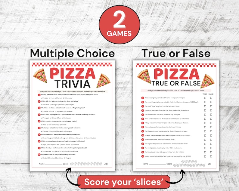 Pizza Trivia Game, Printable Pizza Quiz, Pizza Party Game for Teens ...