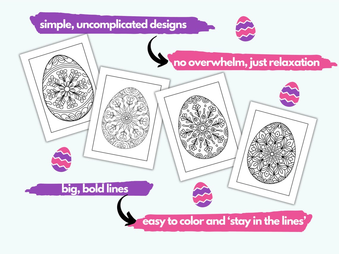 Easter Mandala Coloring Pages, Printable Easter Egg Mandalas for Adults ...