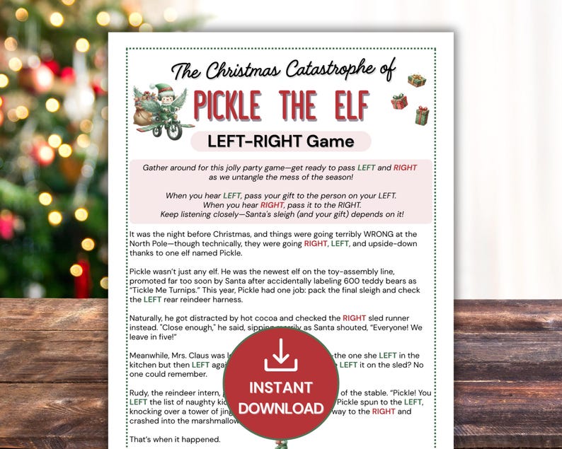 Christmas Left Right Game, Holiday Pass the Prize Game, Pass the Gift ...