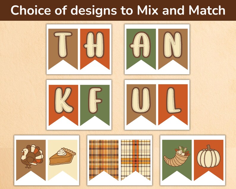 Thanksgiving Banner, Printable Thankful Banner, Friendsgiving Sign ...
