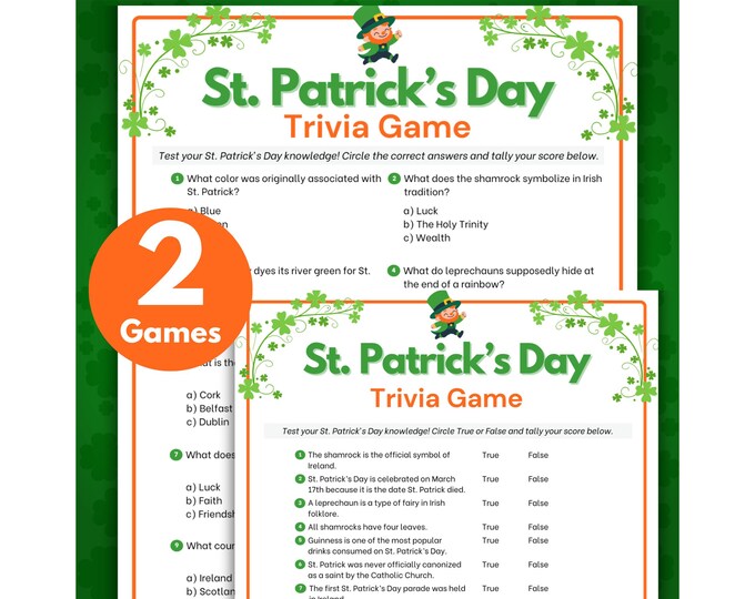 St. Patrick's Day Green Color Match up Game, Printable Senior Trivia ...