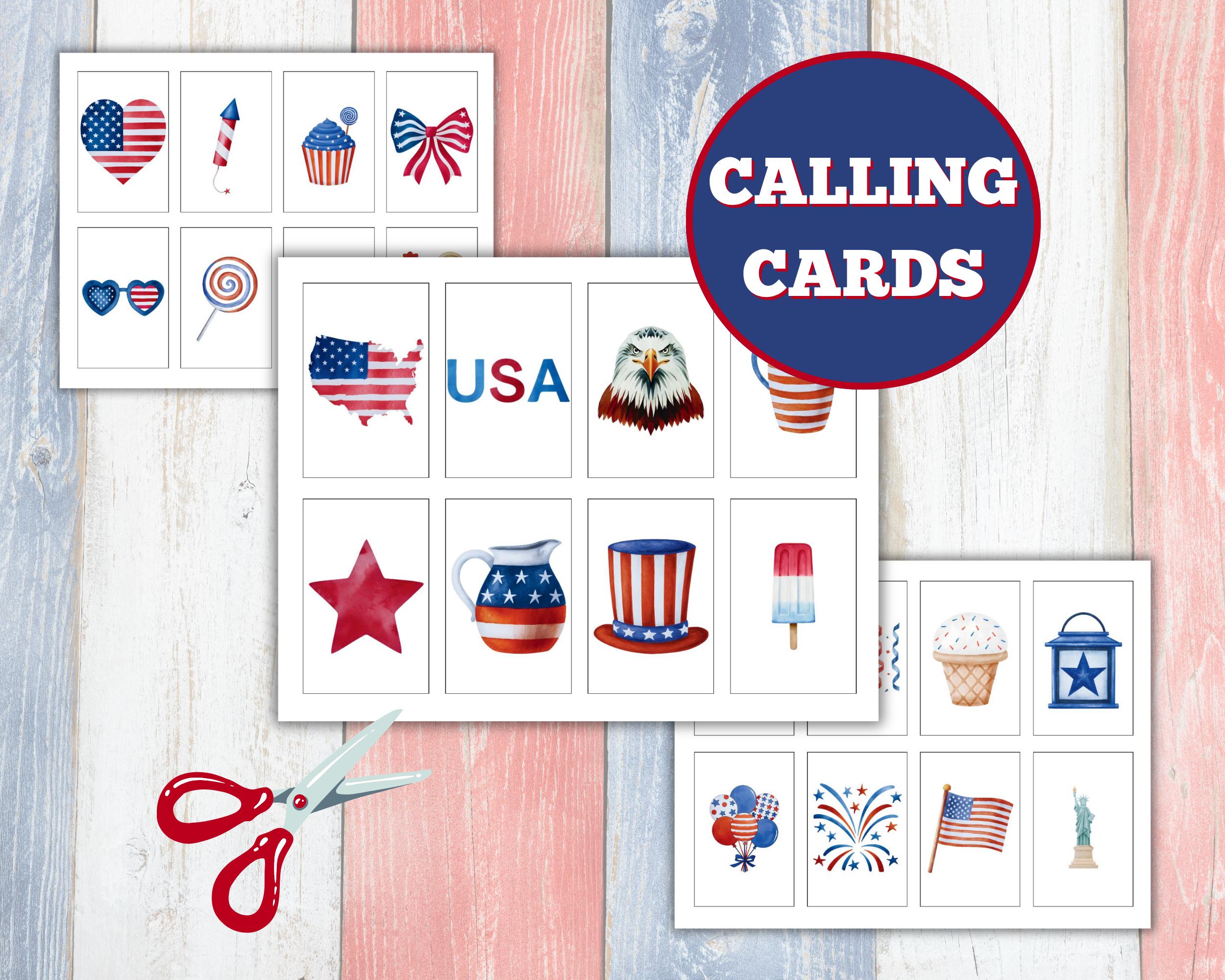 Patriotic Bingo, 50 Printable Patriotic Bingo Cards, 4th of July Bingo ...