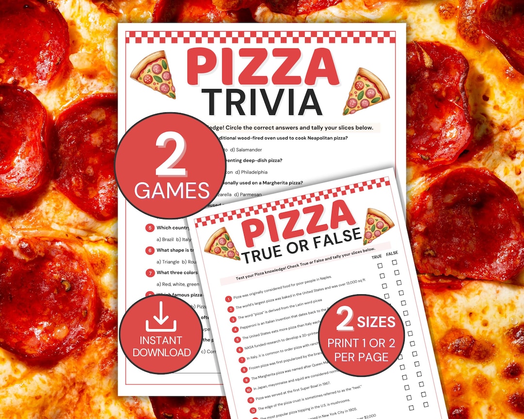 Pizza Trivia Game, Printable Pizza Quiz, Pizza Party Game for Teens ...