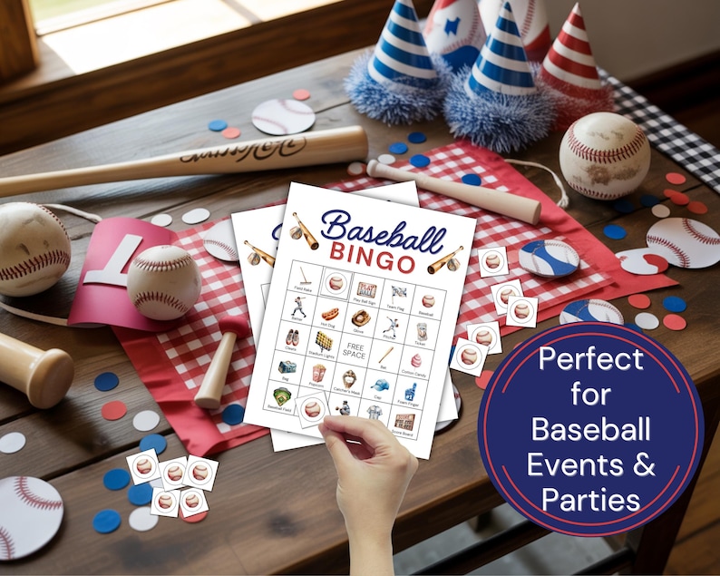 Baseball Bingo Game, 50 Printable Baseball Bingo Cards, Baseball Party ...