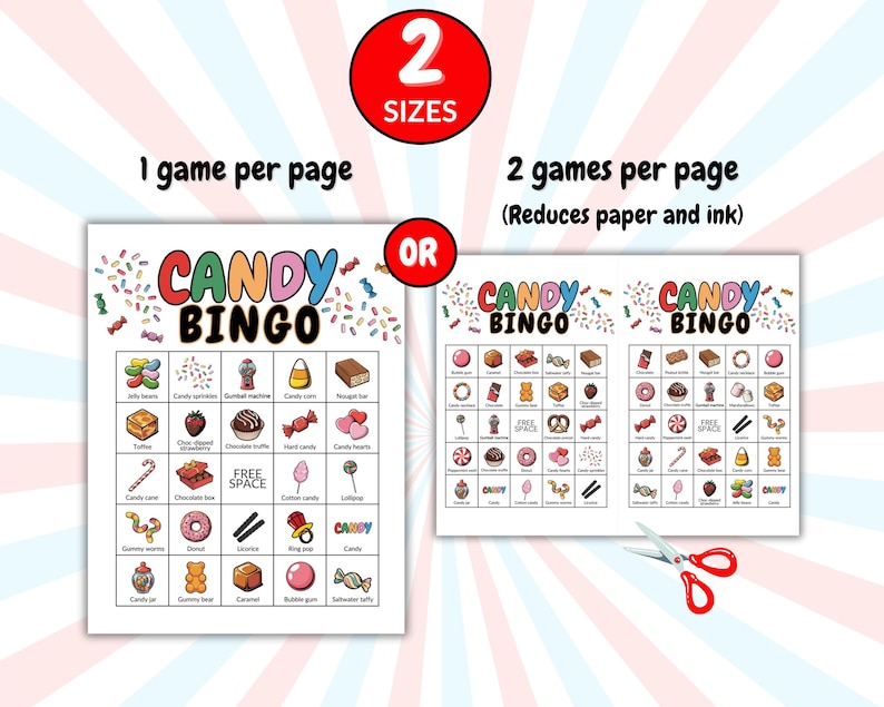 Candy Bingo, 50 Printable Candy Bingo Cards, Sweet Treats Bingo Game ...