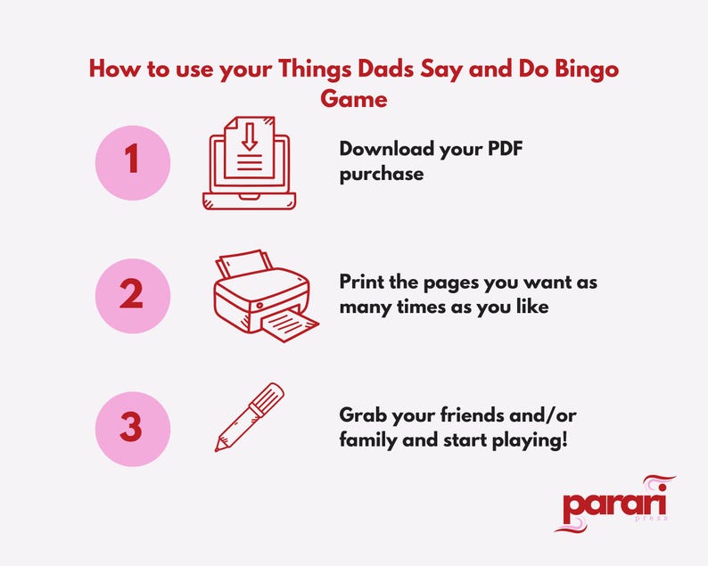 Father's Day Bingo Game, 50 Printable Bingo Card Set of Things Dads Say ...